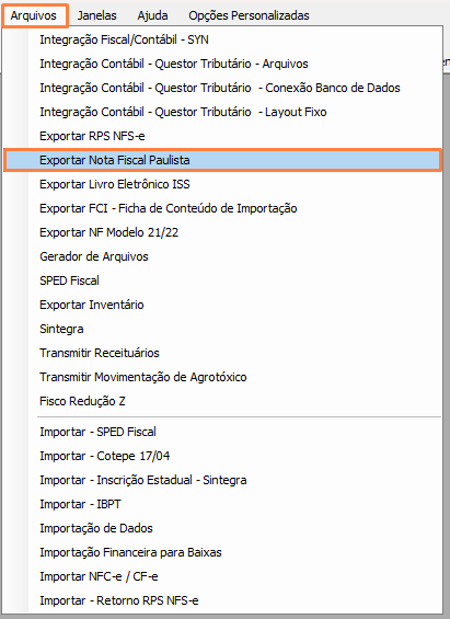 Como Gerar Arquivo Nota Fiscal Paulista? | Questor Docs